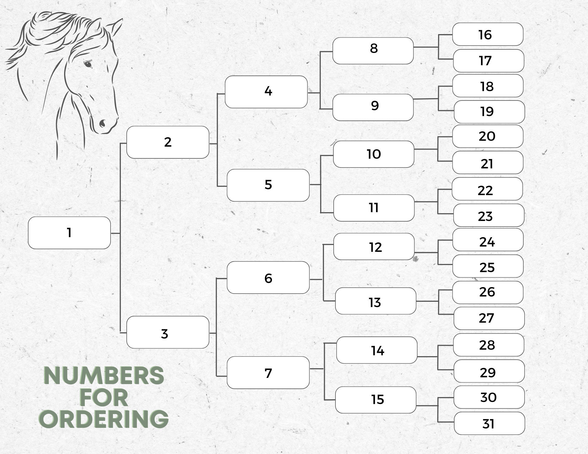 Customized Horse Pedigree Chart 5 Generations 1 Page - Etsy