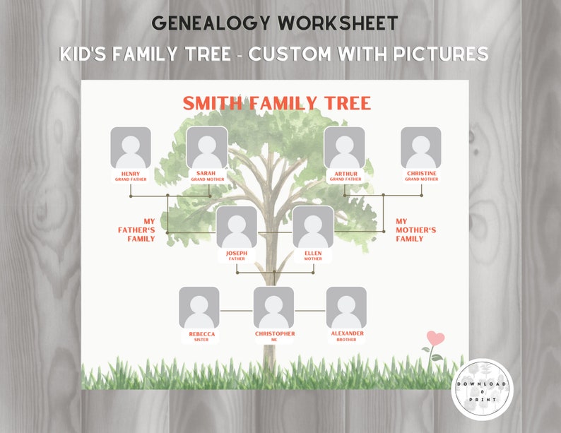 Kids Family Tree - Printable - Family History Project - Customize With ...