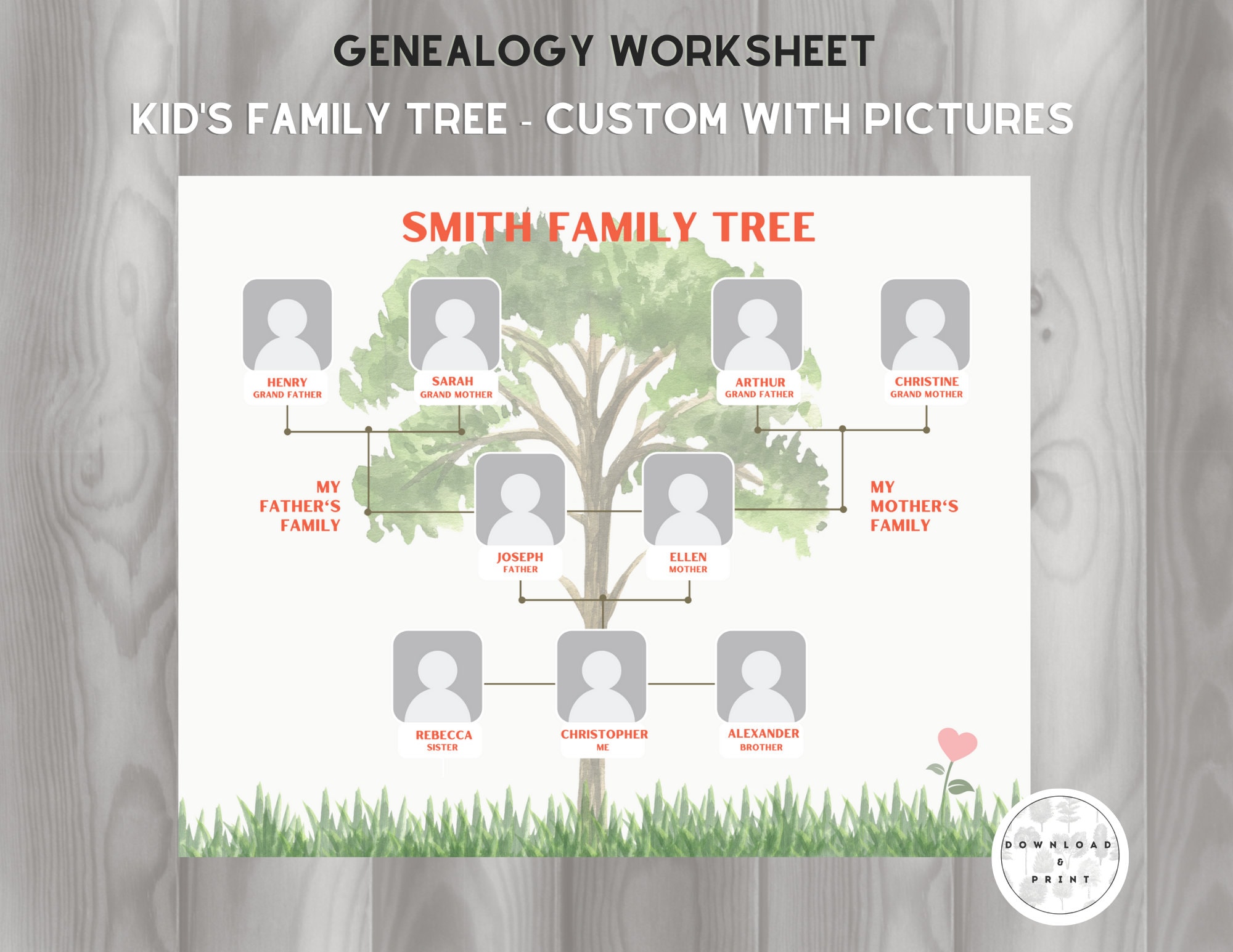 Kids Family Tree - Printable - Family History Project - Customize With ...