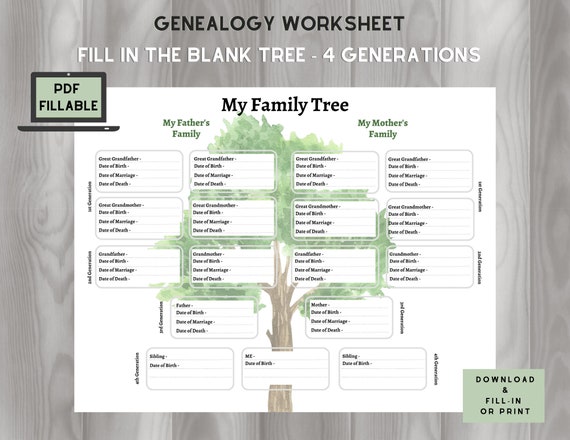 Fill In The Blank Family Tree