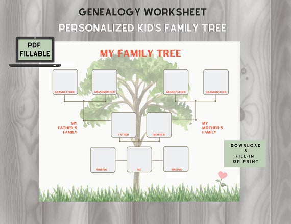 Family Tree Template For Kids Project