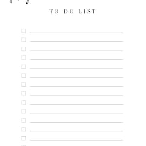 Blank Daily to Do List, Productivity, Tasks, List, Checklist, Daily ...