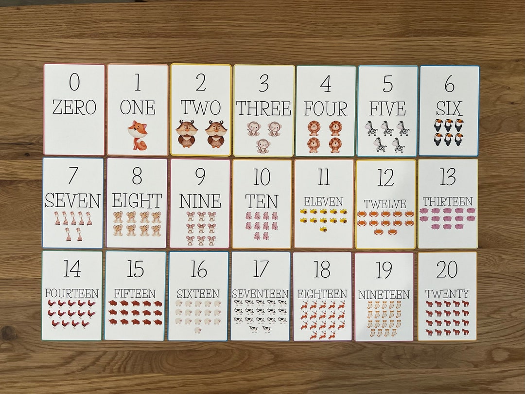 Numbers 20 Large Flashcards Counting 0-20 Flashcards Back to School ...