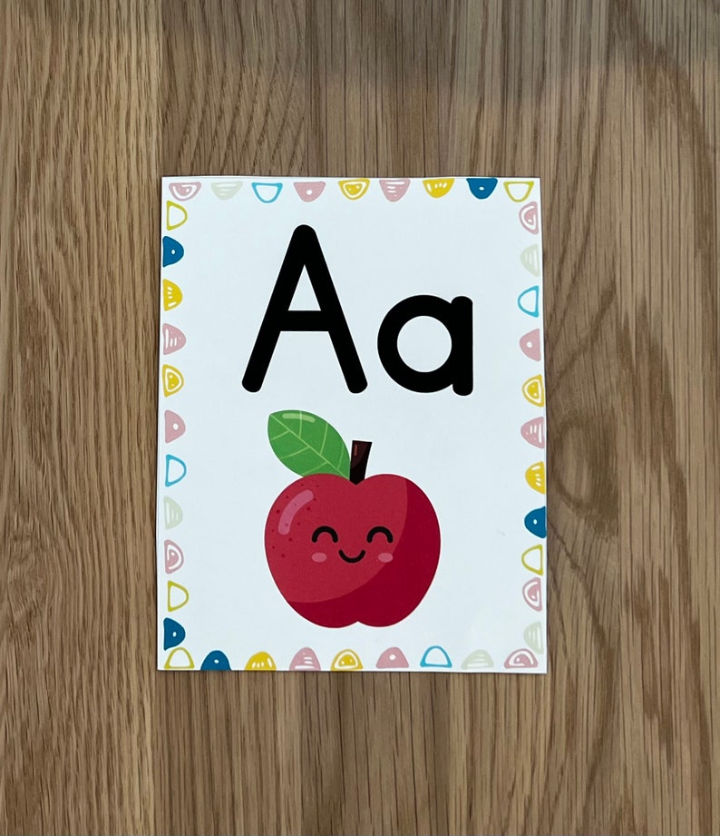 Large ABC Flashcards Alphabet Flashcards Preschool Learning Educational ...