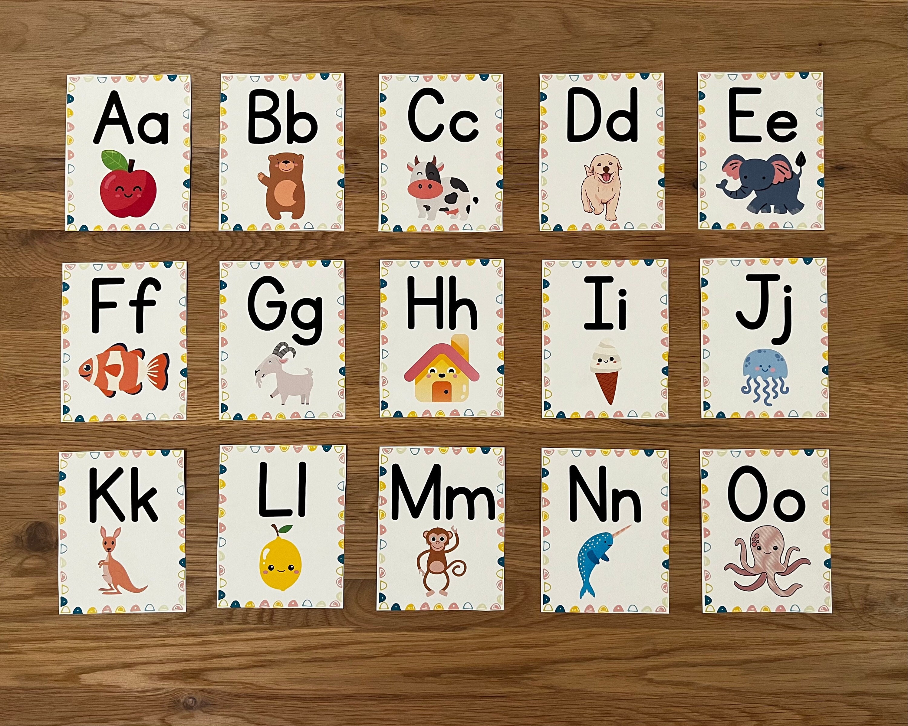 Large ABC Flashcards Alphabet Flashcards Preschool - Etsy
