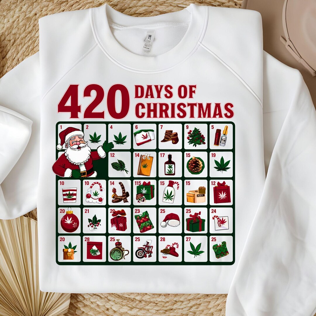420 Days of Christmas PNG | 420 Christmas Design | Humorous Digital PNG ...