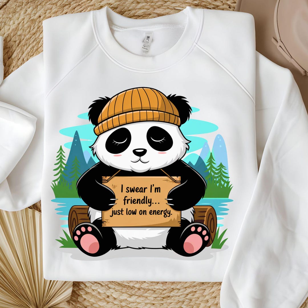 Cozy Sleepy Panda PNG, Cute Aesthetic Lazy Panda Png, Cozy Gift for ...
