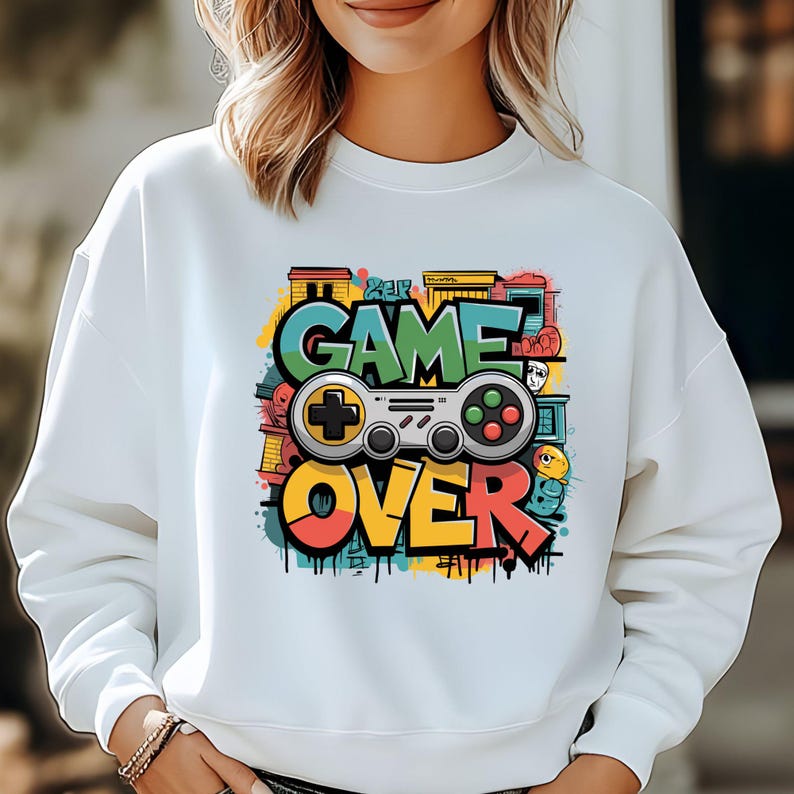 Game Over PNG | Graffiti Gaming Controller Sublimation Design | Gamer ...