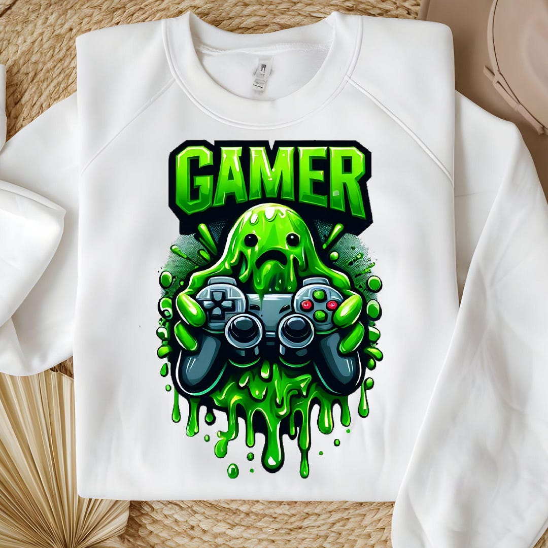 Slime Gamer PNG | Green Drippy Gaming Sublimation Png | Cool Video Game ...