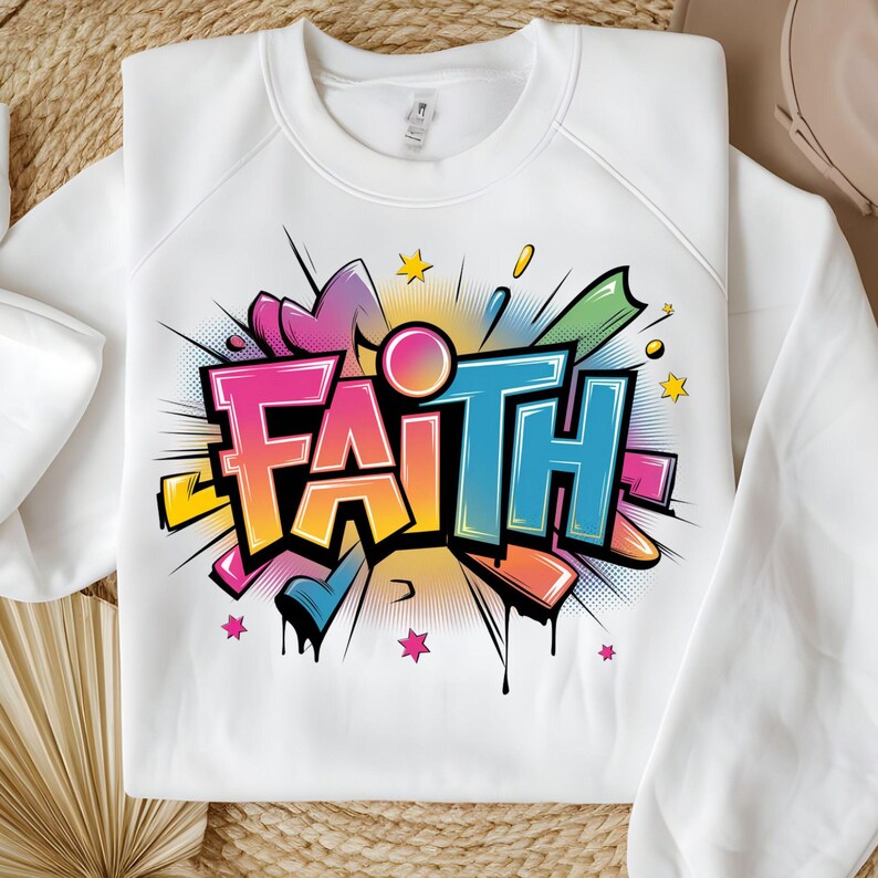 Faith - Colorful Typography Png | Faith Christian Belief T-shirt Design | Graffiti Style Faith ...