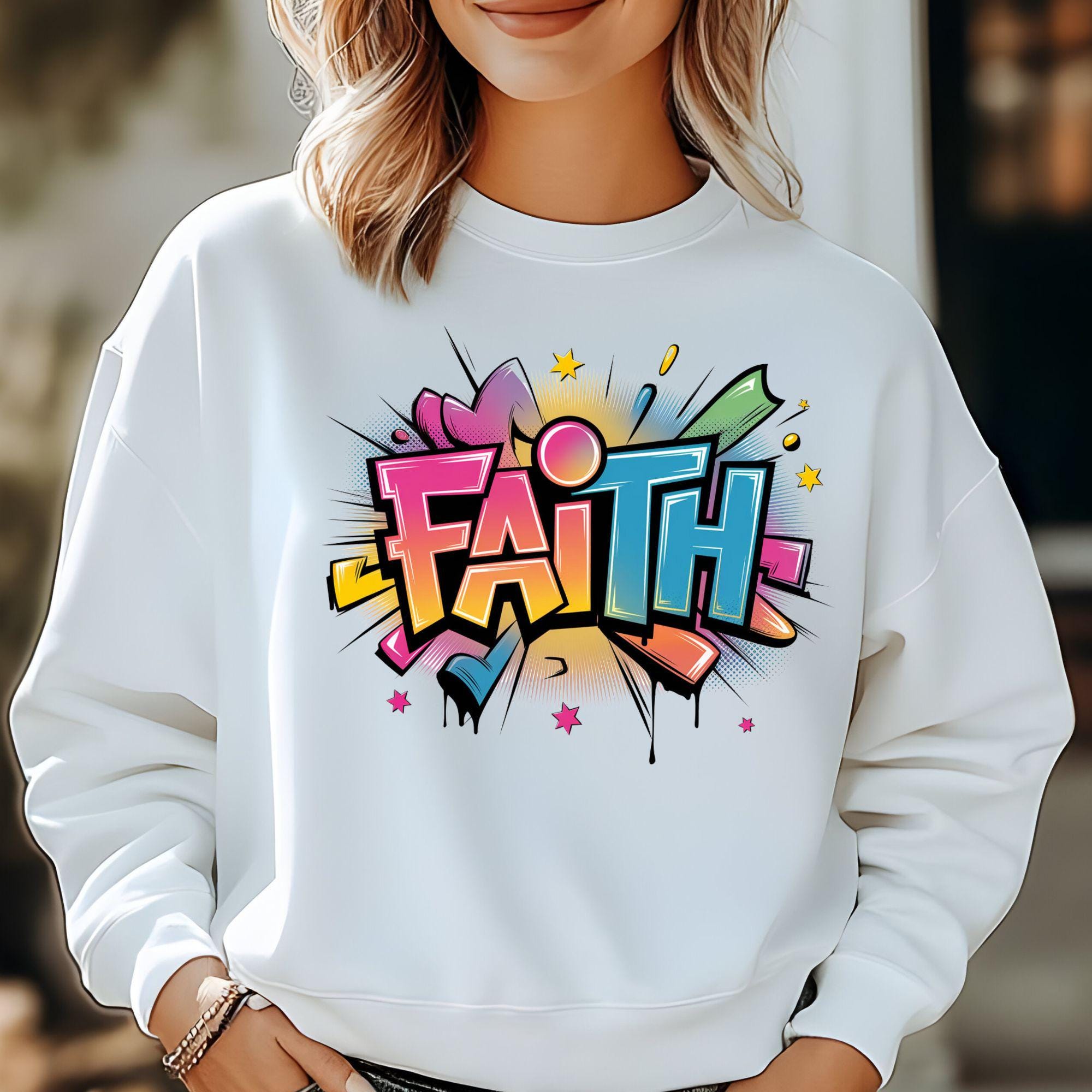 Faith - Colorful Typography Png | Faith Christian Belief T-shirt Design ...