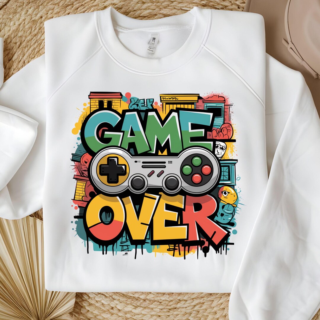 Game Over PNG | Graffiti Gaming Controller Sublimation Design | Gamer ...