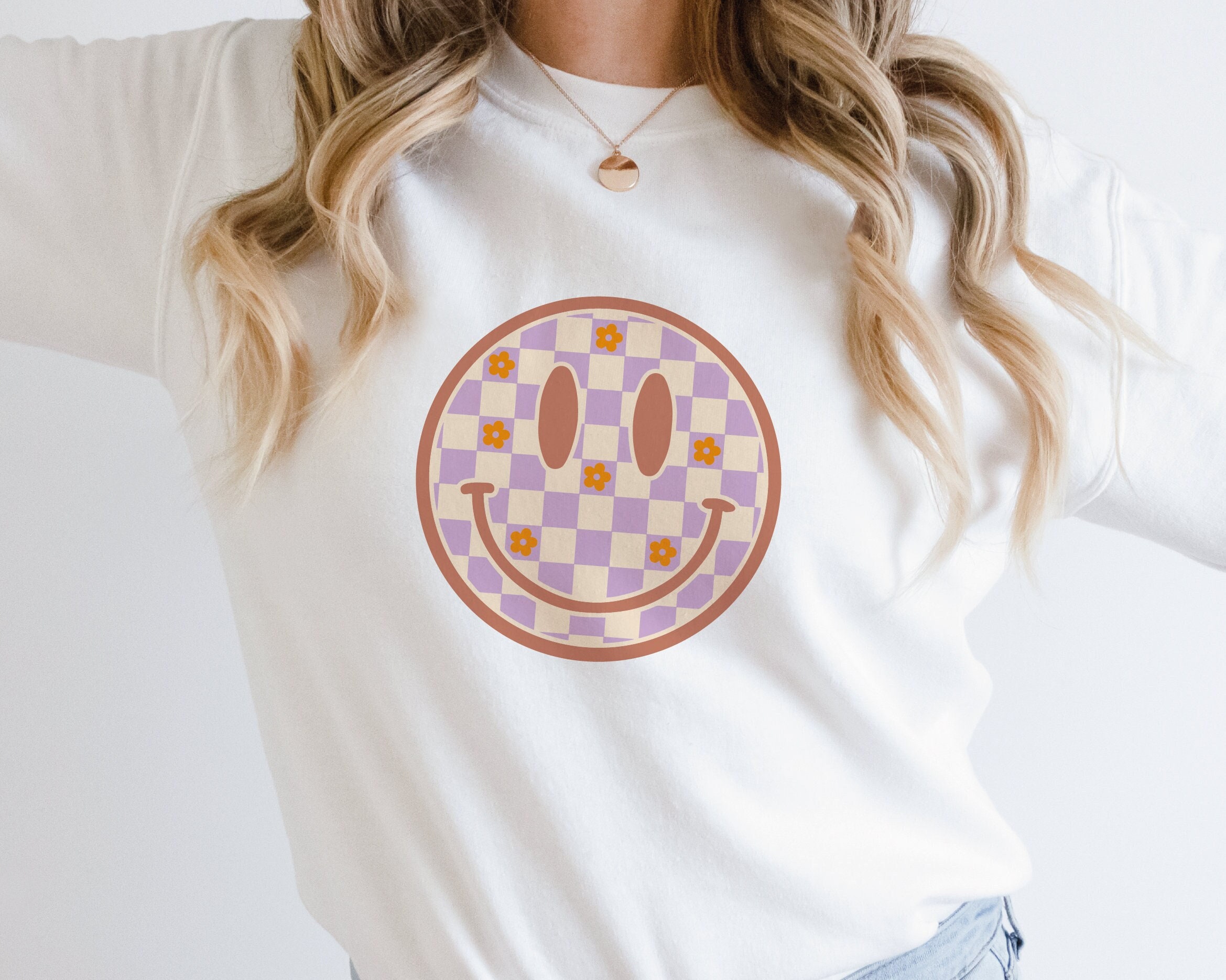 Checkered Pattern Smiley Face SVG PNG Retro Smiley Svg - Etsy Canada