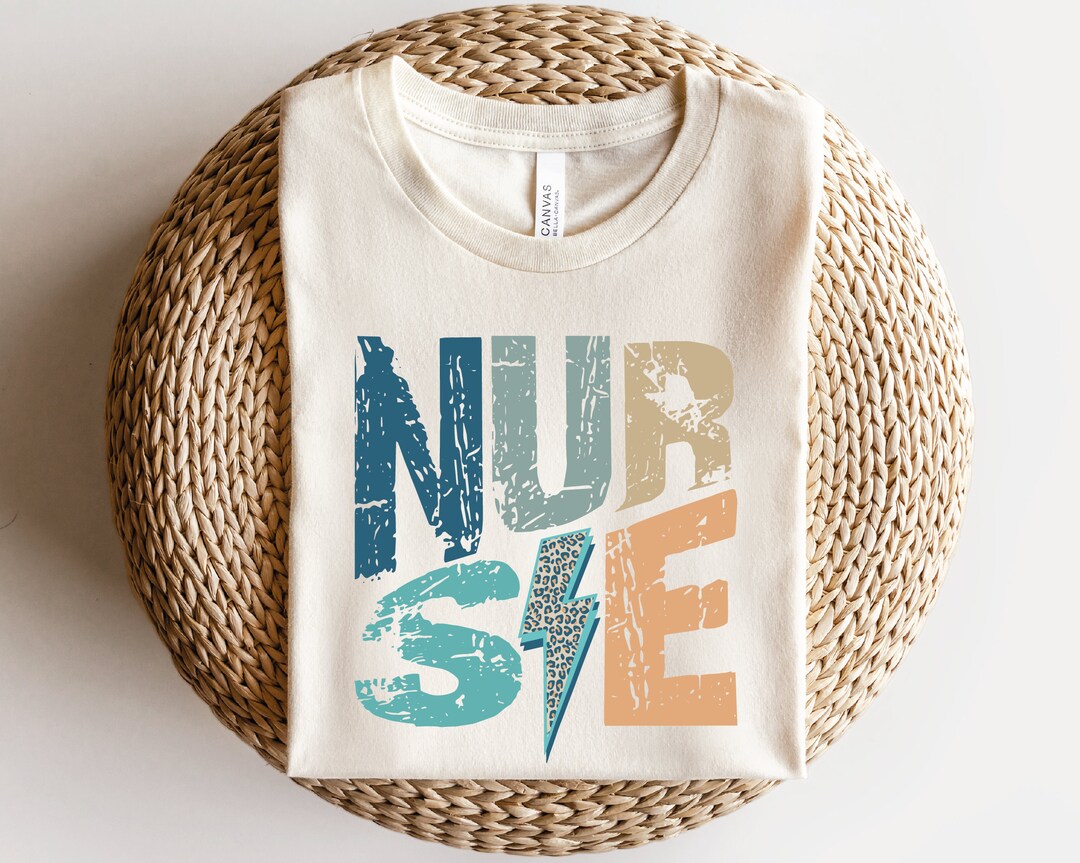 Nurse PNG SVG Distressed Font Svg Leopard Lightning Bolt - Etsy Australia