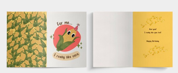 PRINTABLE It's Corn Birthday Card - Etsy
