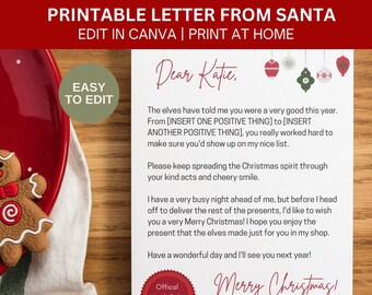 Editable Letter From Santa - Etsy UK