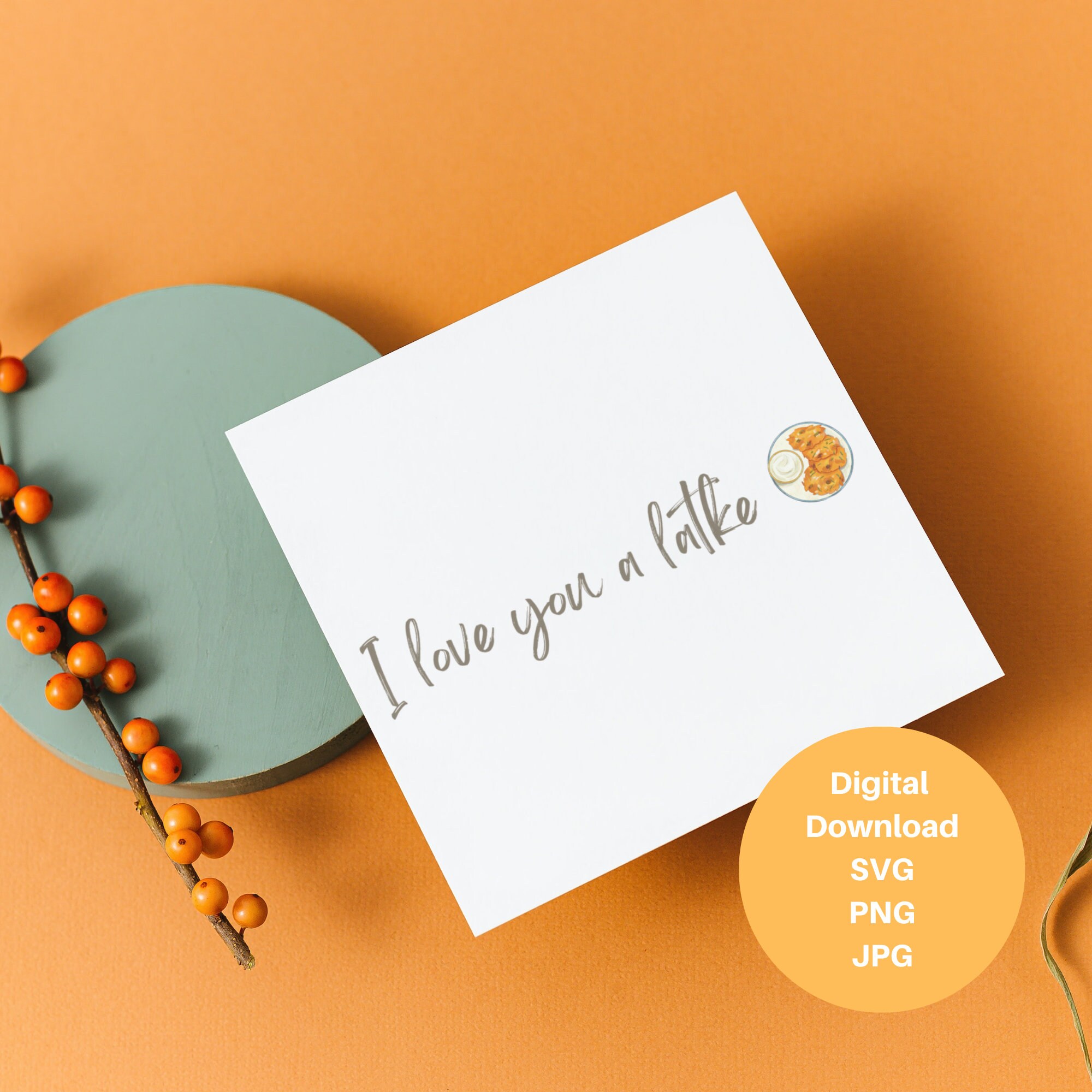 Hanukkah Design | I Love You A Latke | SVG, PNG, JPG - Etsy