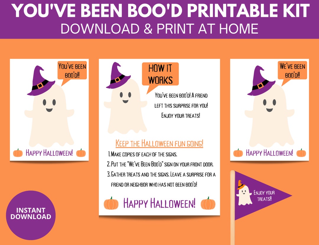 You've Been Boo'd Printable Signs | Halloween Game Kit PDF - Etsy