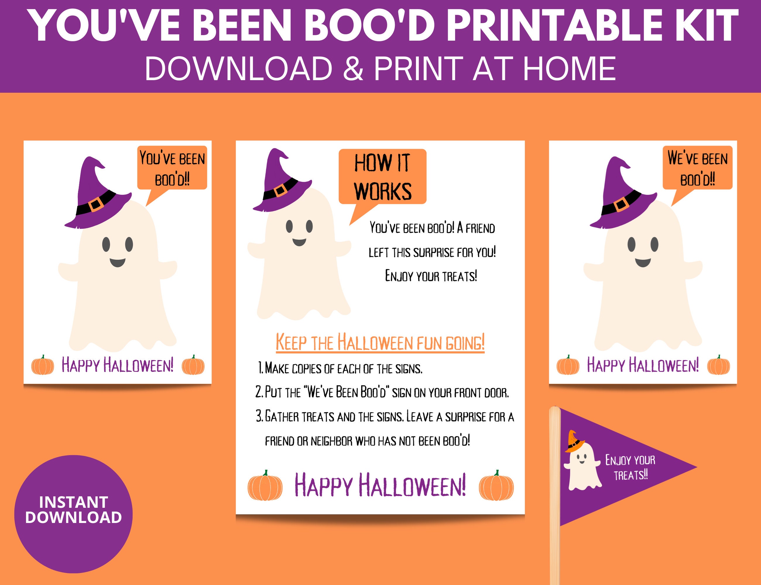 You've Been Boo'd Printable Signs | Halloween Game Kit PDF - Etsy