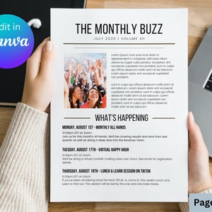 Company Newsletter Template | Editable in Canva | 8.5 X 11'' - Etsy