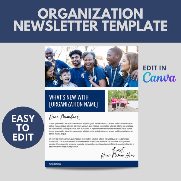Newsletter Template Editable - Etsy