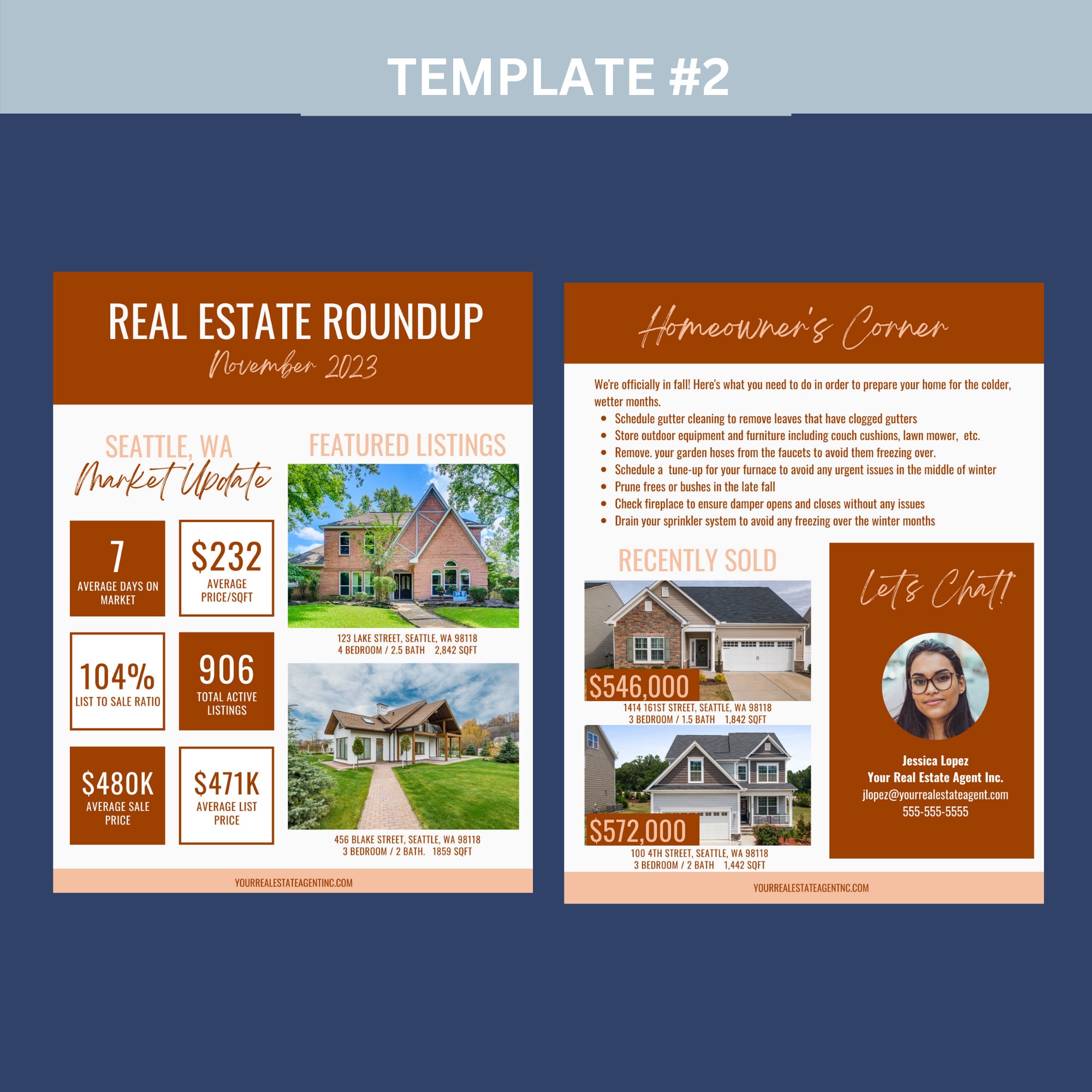 Newsletter Template Bundle | 5 Templates | Editable in Canva | 8.5x11 ...