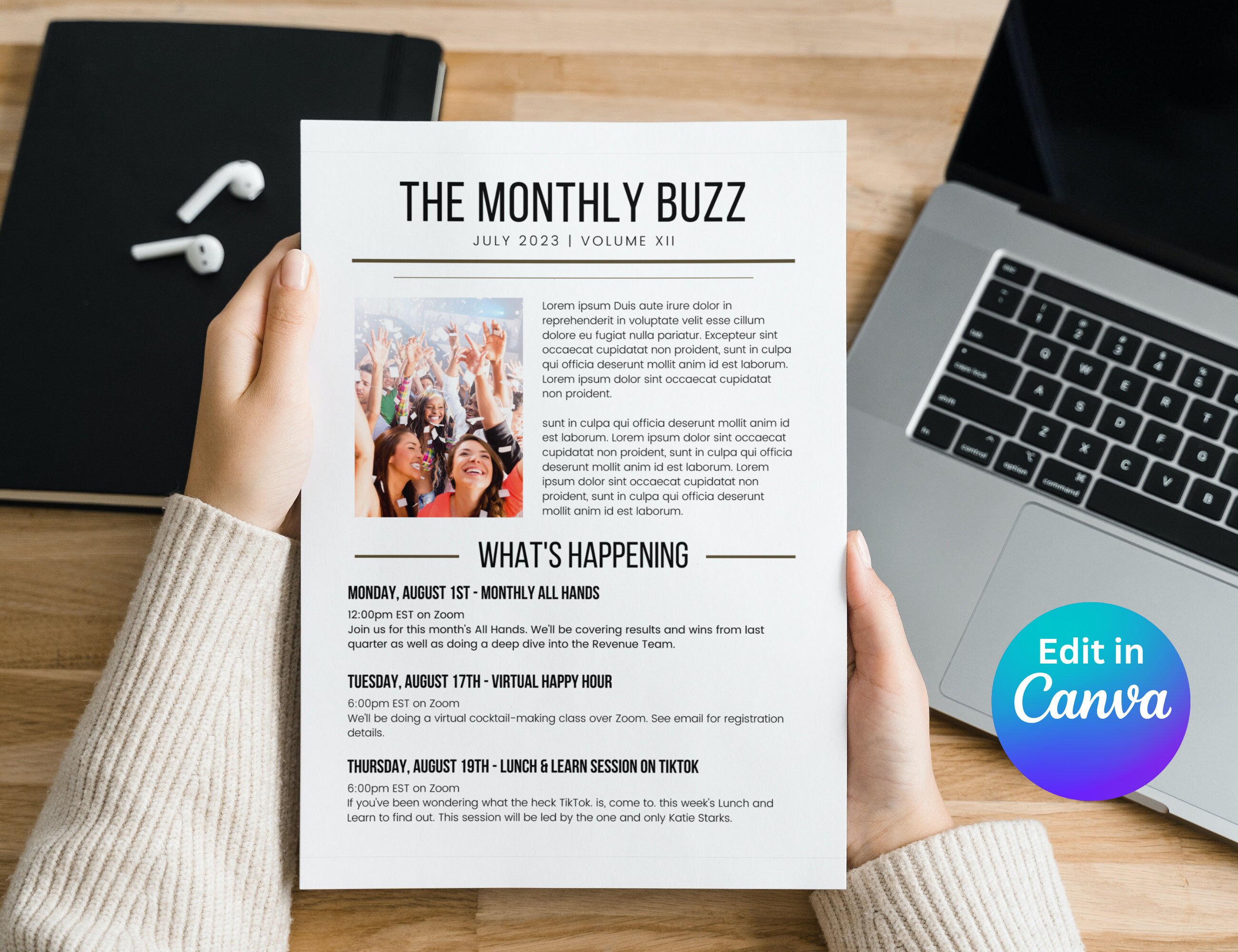 Newsletter Template Bundle 5 Templates Editable in Canva - Etsy