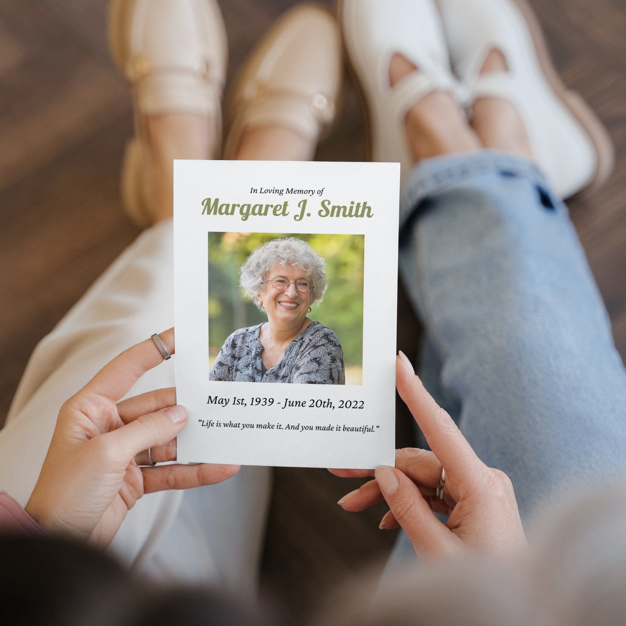 Simple Funeral Program | Two-sided Obituary Template | Editable in ...