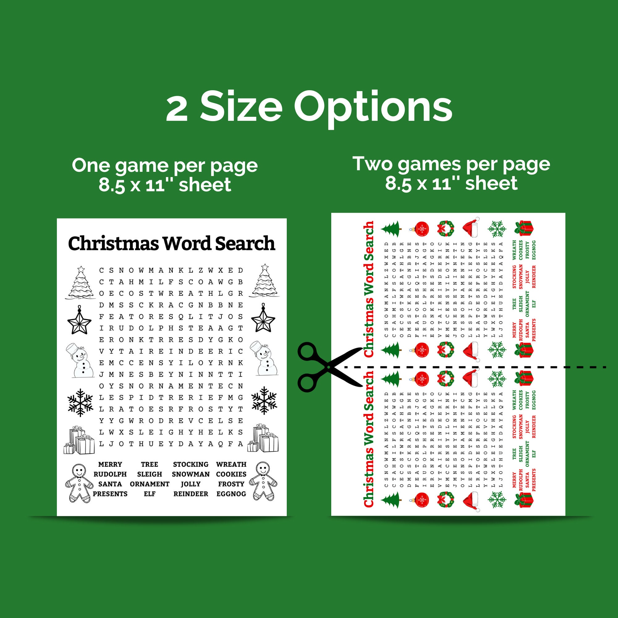 Christmas Word Search for Kids | Printable Game | Black & White - Etsy