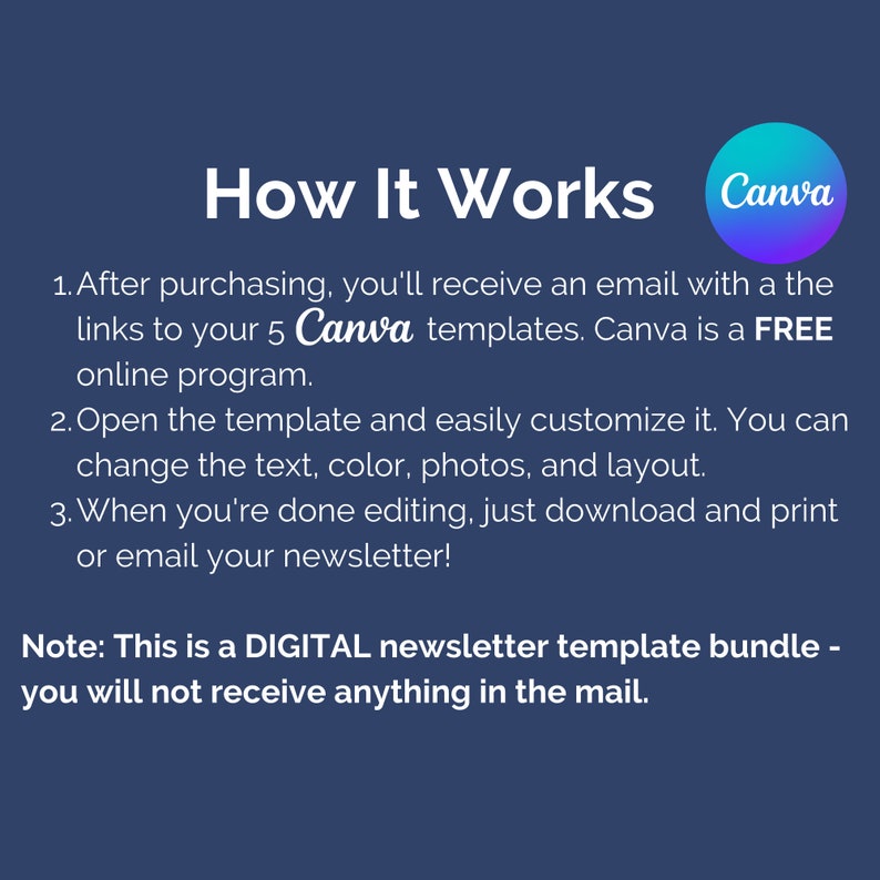 Newsletter Template Bundle | 5 Templates | Editable in Canva | 8.5x11 ...