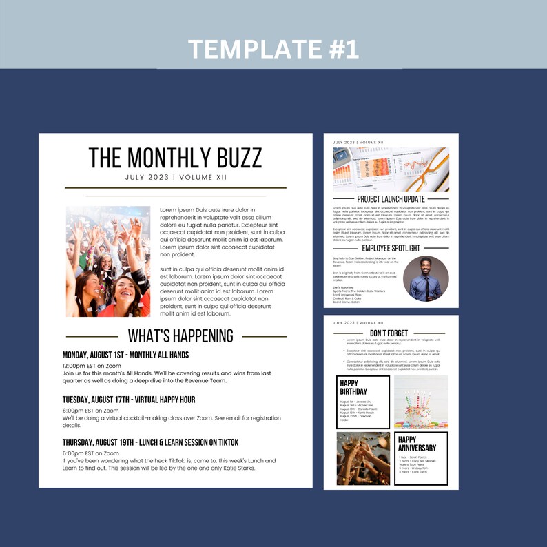 Newsletter Template Bundle | 5 Templates | Editable in Canva | 8.5x11 ...