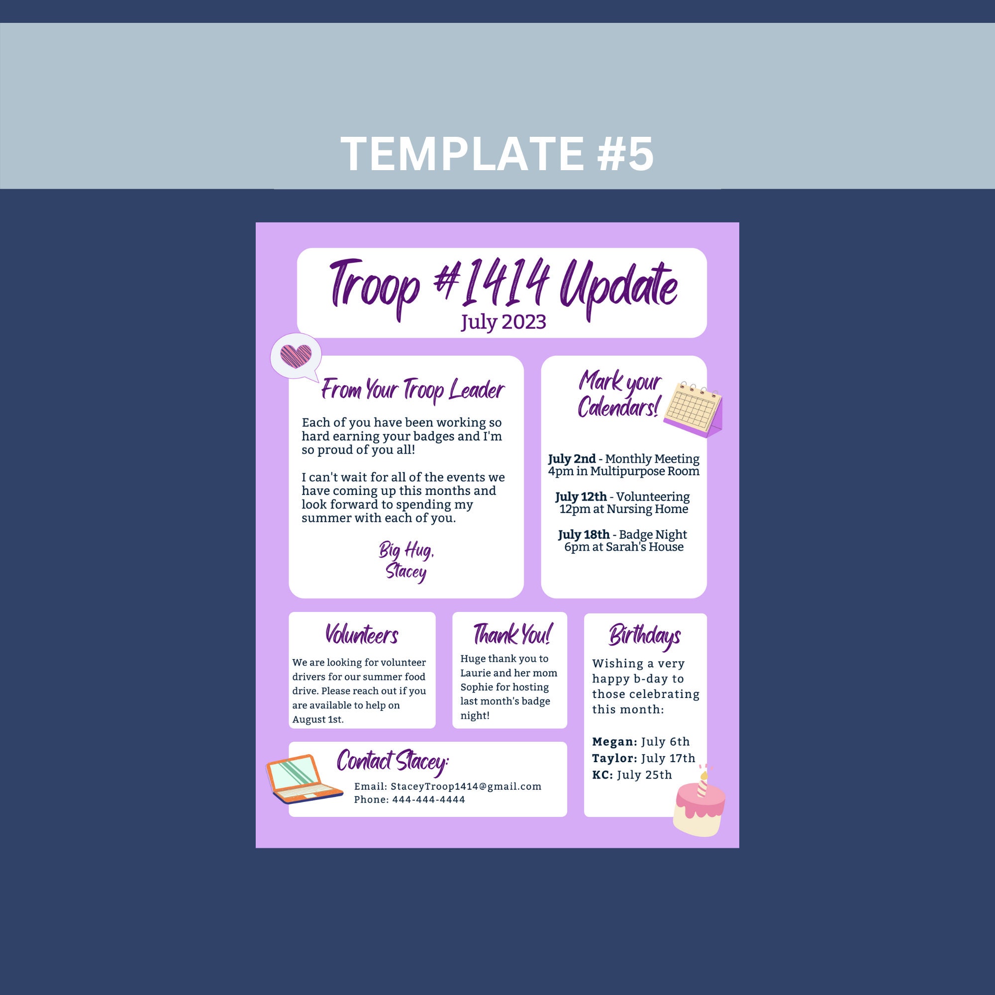 Newsletter Template Bundle | 5 Templates | Editable in Canva | 8.5x11 ...