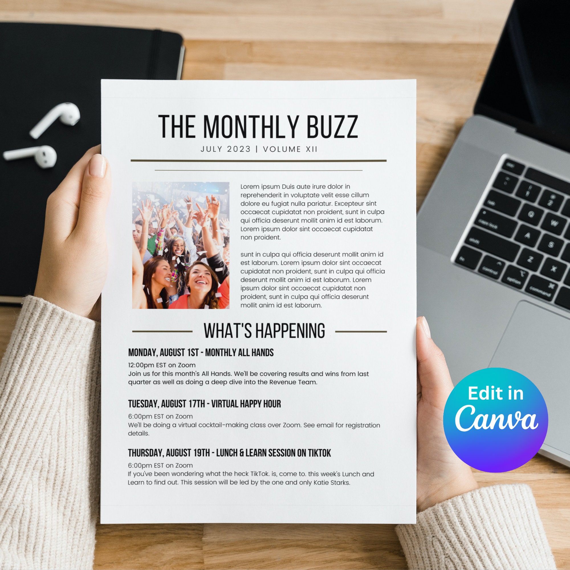 Newsletter Template Bundle | 5 Templates | Editable in Canva | 8.5x11 ...
