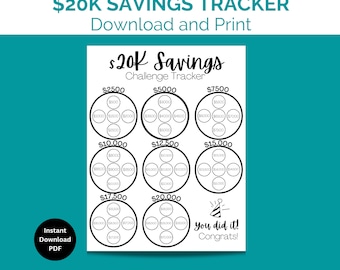 20K Savings Challenge, Savings Tracker, Money Challenge, 200 Days ...