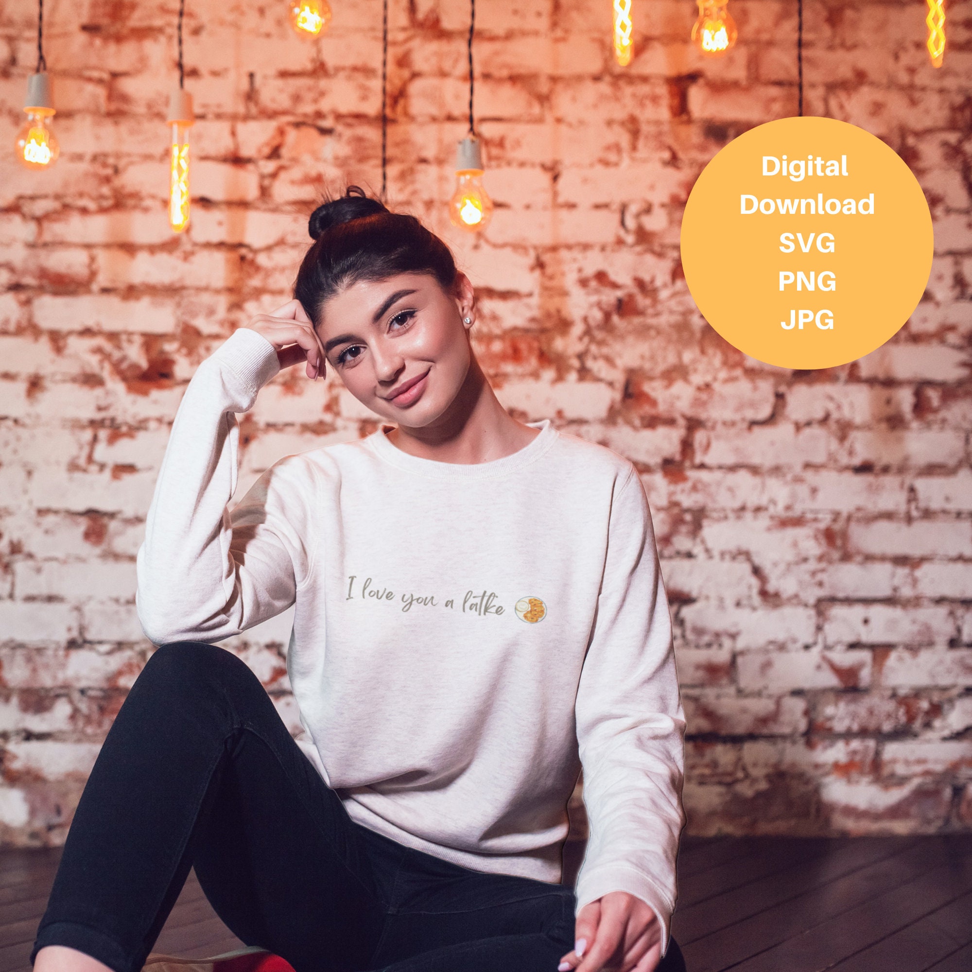 Hanukkah Design | I Love You A Latke | SVG, PNG, JPG - Etsy