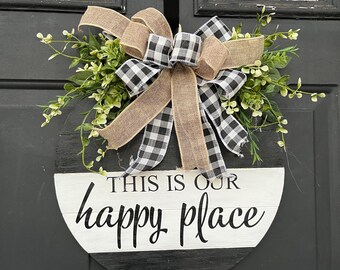 This is Our Happy Place Sign Door Hanger Door Sign - Etsy