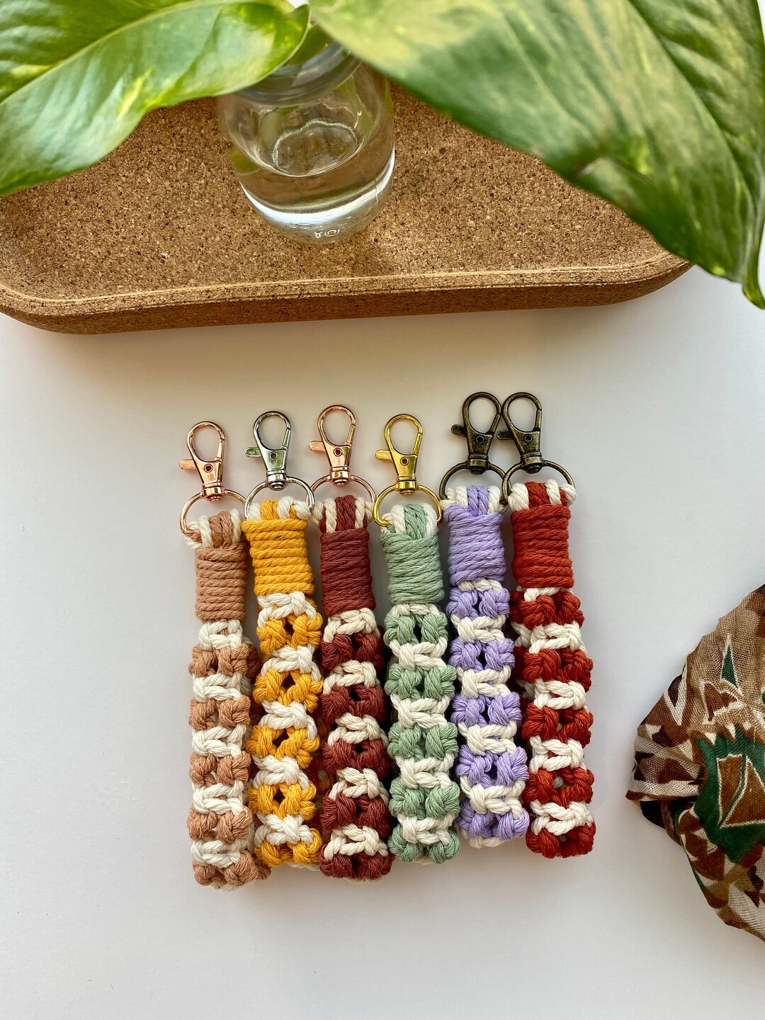 Flower Macrame Keychain Key Fob Bridesmaids T Etsy