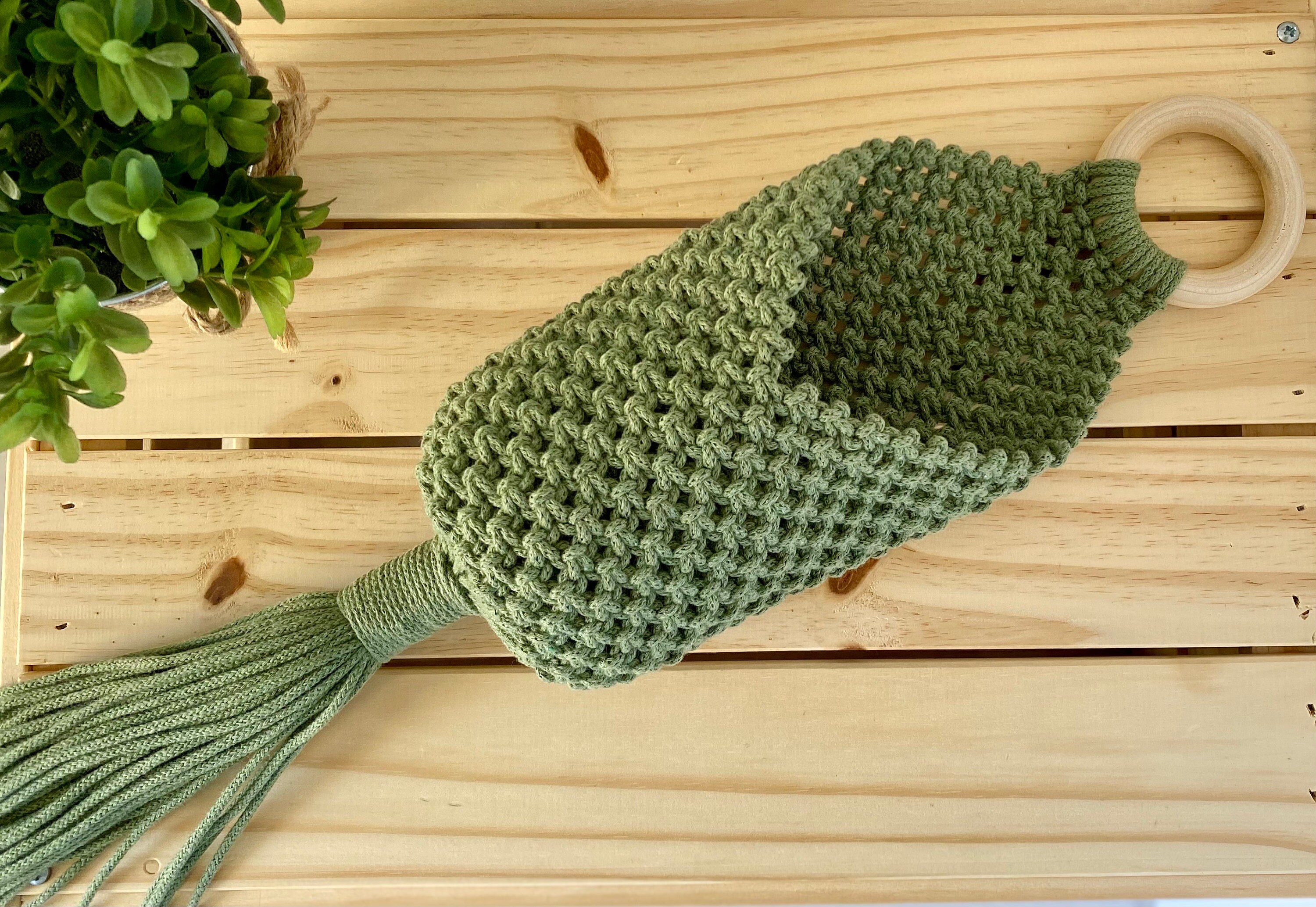 Large Macrame Pod Wall Hanging Plant Holder Wall Decor Air Plant Pod ...