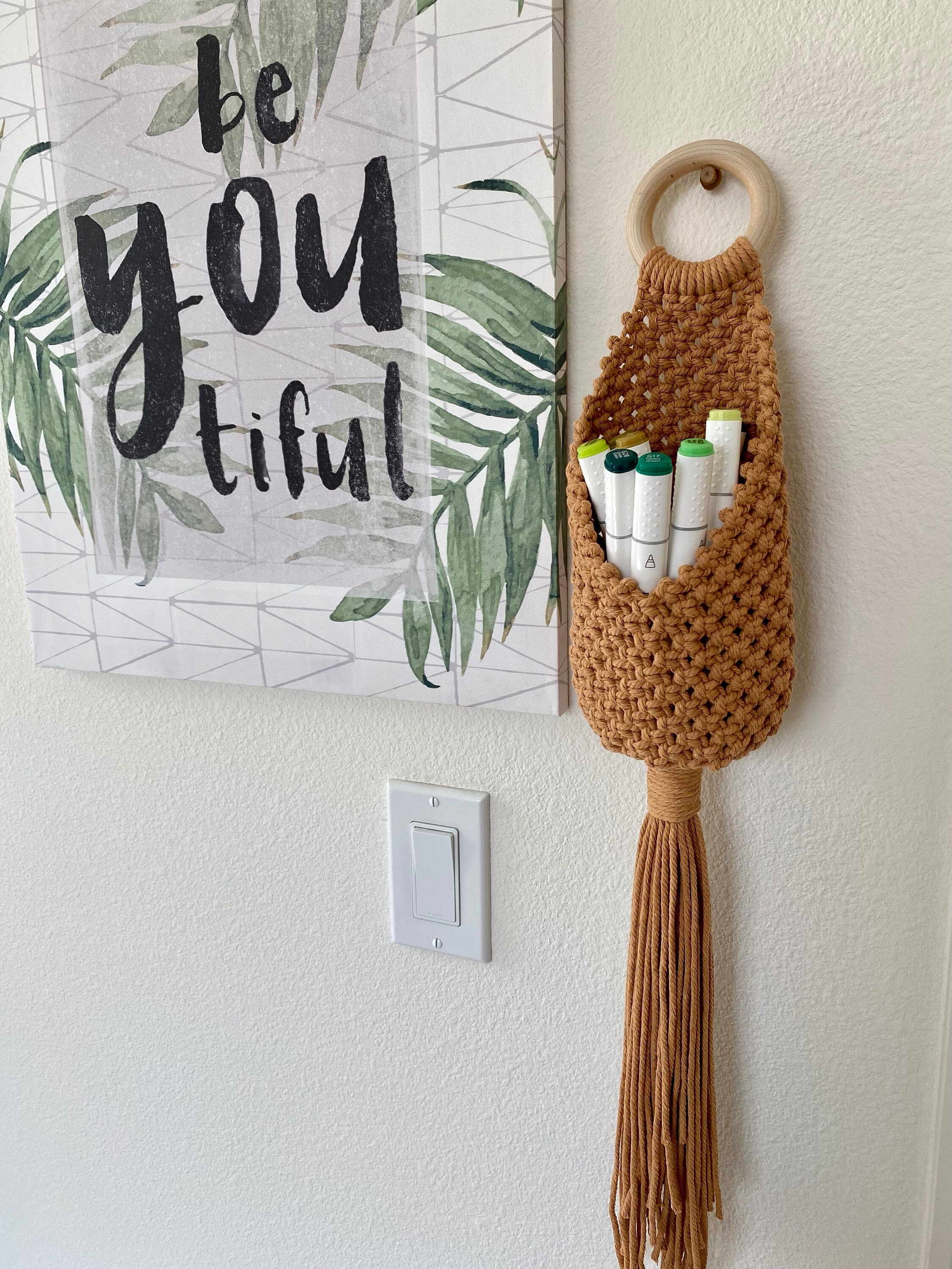 Large Macrame Pod Wall Hanging Plant Holder Wall Decor Air Plant Pod ...
