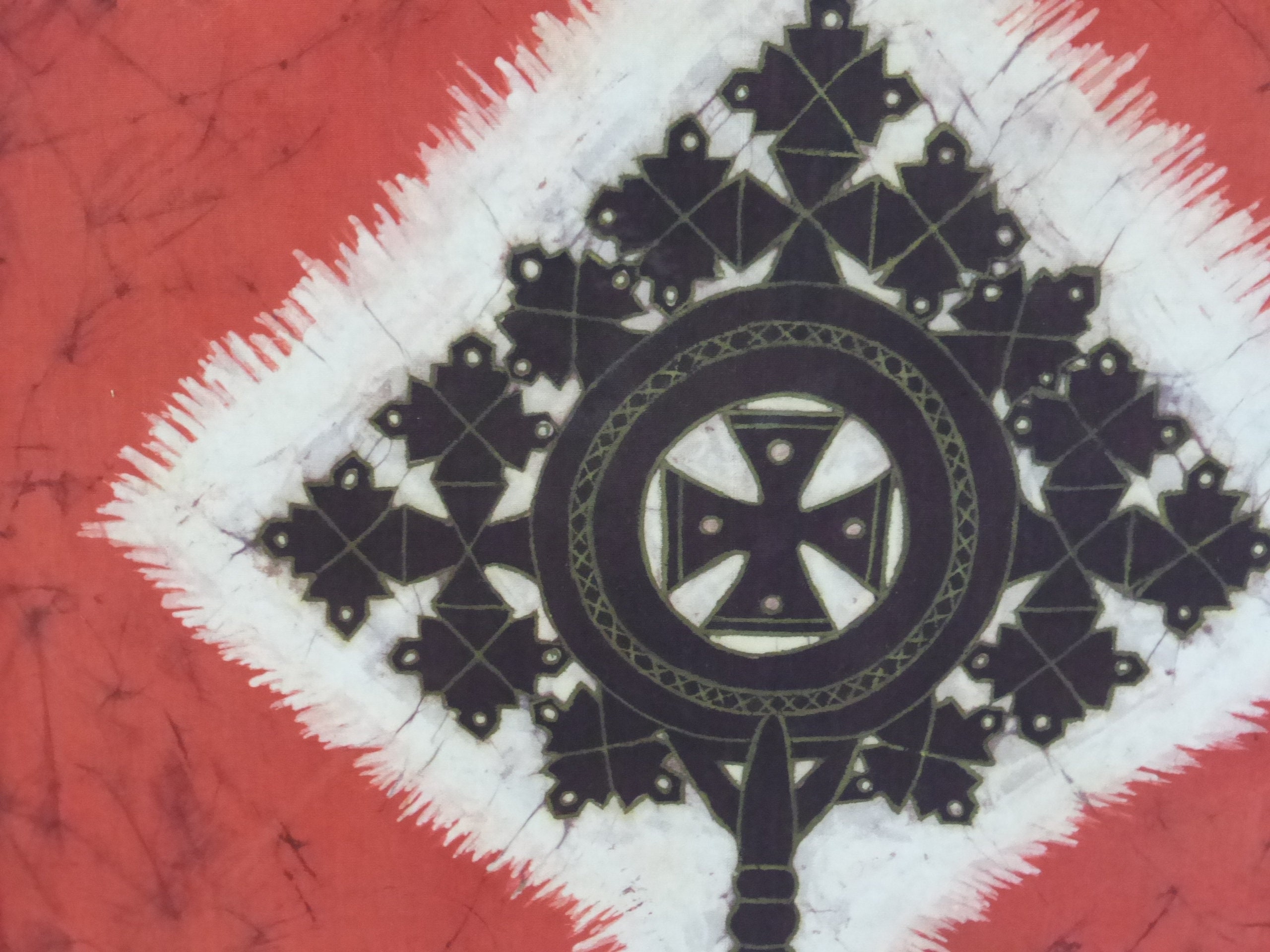 Vintage Batik Ethiopian Coptic Cross in Red - Framed - Etsy