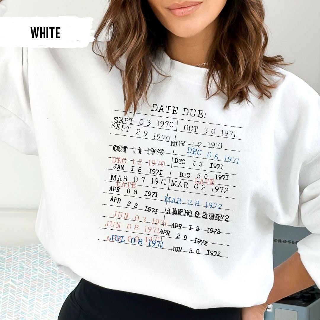Vintage Library Card Sweater Old Library Card Sweatshirt Date Due ...