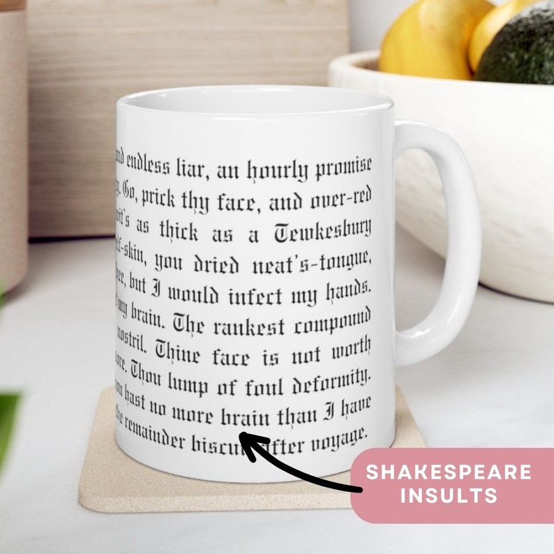 Shakespeare Gift William Shakespeare Insults Funny Teacher Gift ...