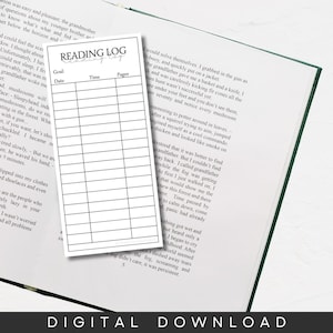 Printable Bookmark Reading Log Reading Tracker Reading Journal Reading ...