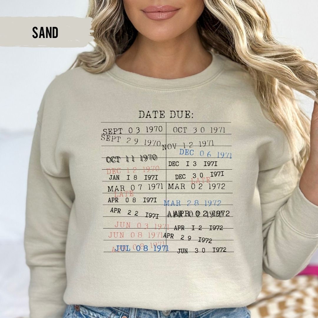 Vintage Library Card Sweater Old Library Card Sweatshirt Date Due ...