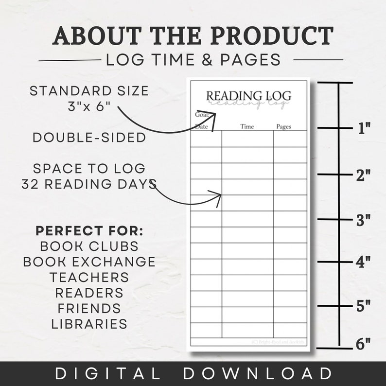 Printable Bookmark Reading Log Reading Tracker Reading Journal Reading ...