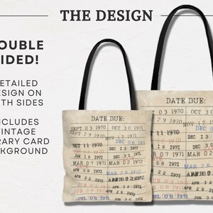 Vintage Library Card Tote Bag for Librarian Tote Bag for Book Lover ...