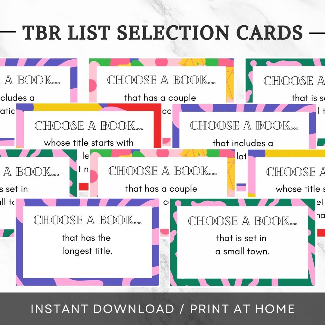 TBR Cards to Be Read Prompts Card Deck TBR Game Book Gift Bookish Gifts ...