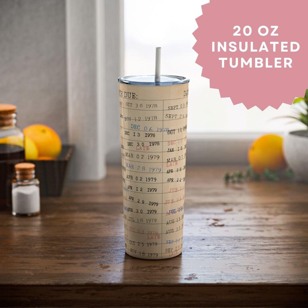 Vintage Library Card Tumbler Old Library Card Mug Teacher Tumbler ...