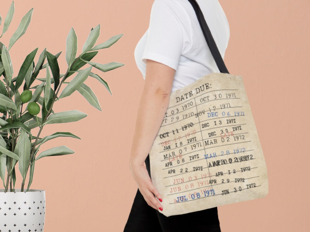 Vintage Library Card Tote Bag for Librarian Tote Bag for Book Lover ...