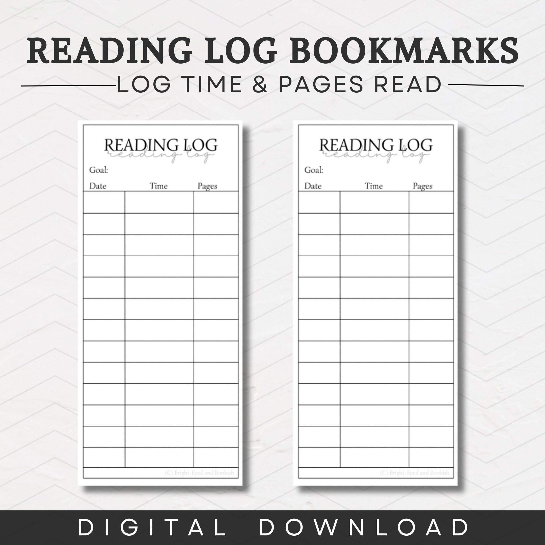 Printable Bookmark Reading Log Reading Tracker Reading Journal Reading ...